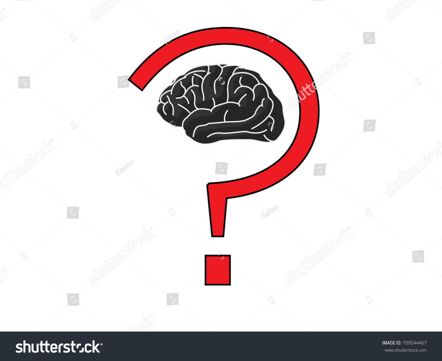 Vector Brain Illustration Question Mark Stock Vector (Royalty Free ...