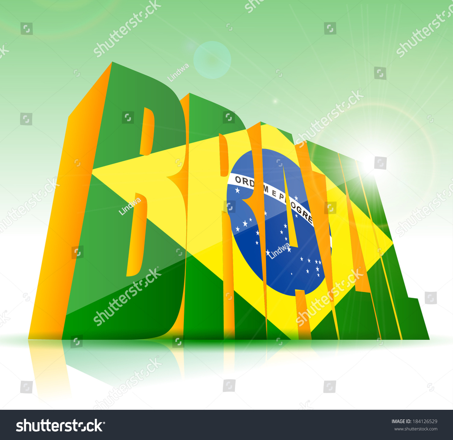 Vector Brazil Word Text Flag Stock Vector (Royalty Free) 184126529 ...
