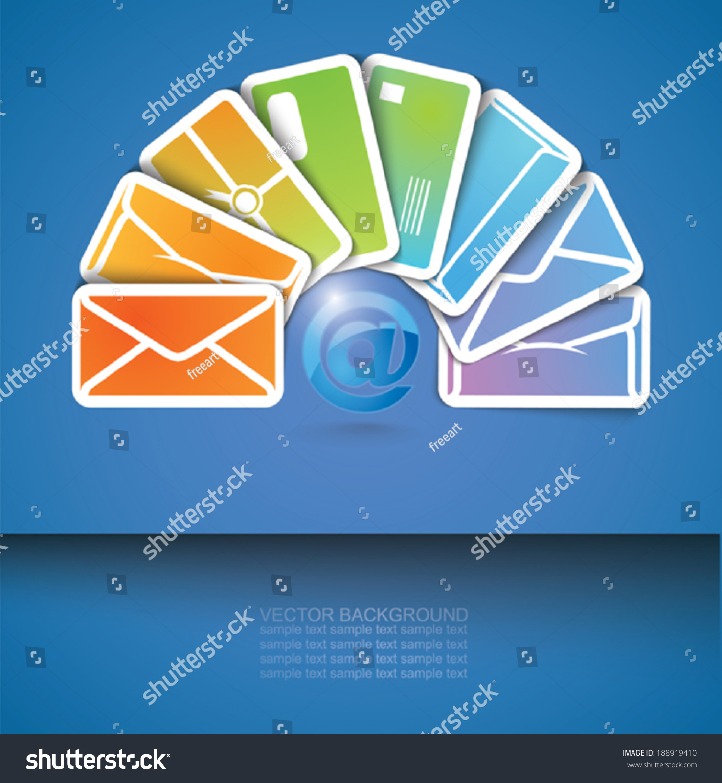 Vector Bright Background Letters Envelopes Stock Vector (Royalty Free ...