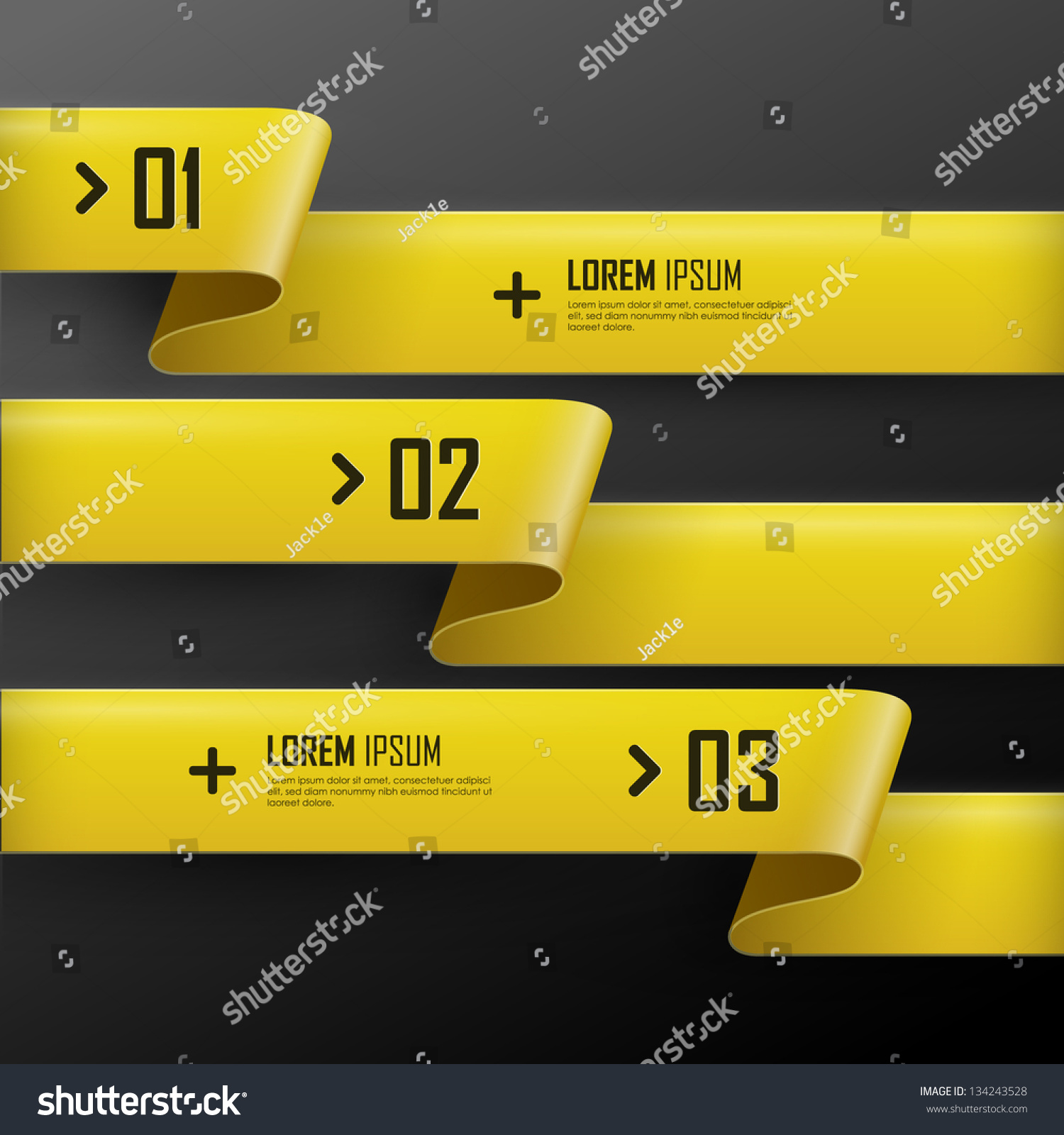 Vector Bright Yellow Banners Set Stock Vector (Royalty Free) 134243528