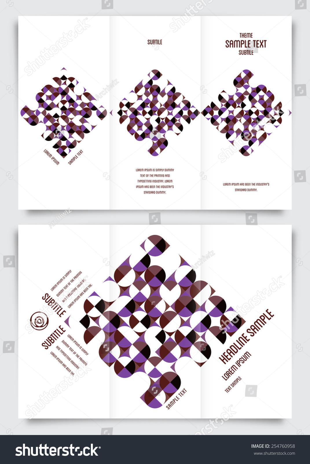 Vector Brochure Design Template Retro Background Stock Vector (Royalty ...
