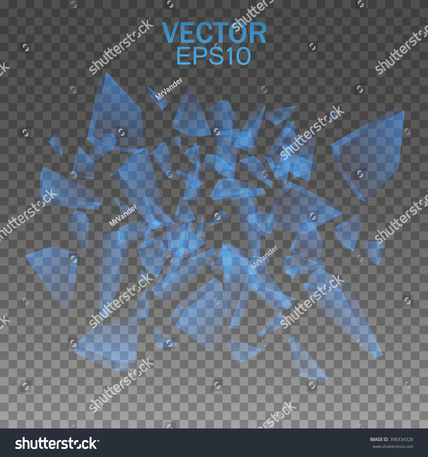 Vector Broken Glass On Transparent Background Stock Vector (Royalty ...
