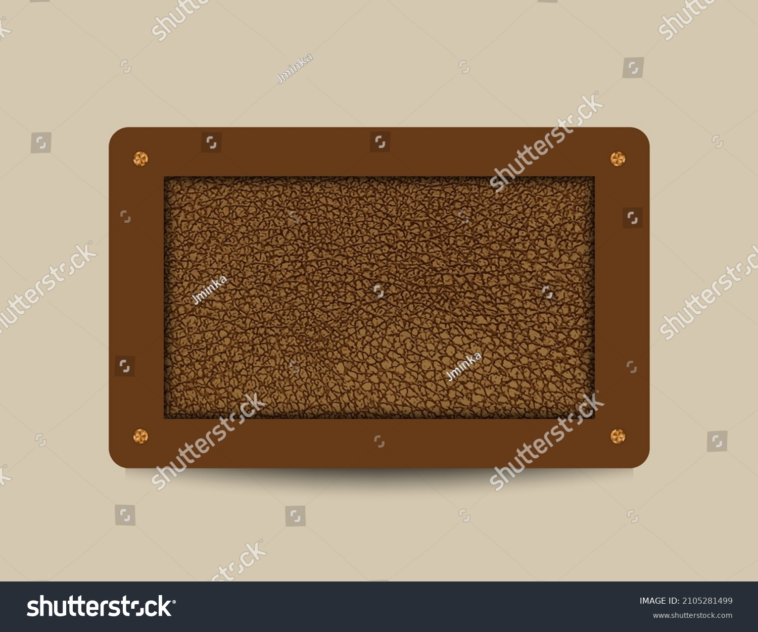 Vector Brown Card Template Leather Background Stock Vector (Royalty ...