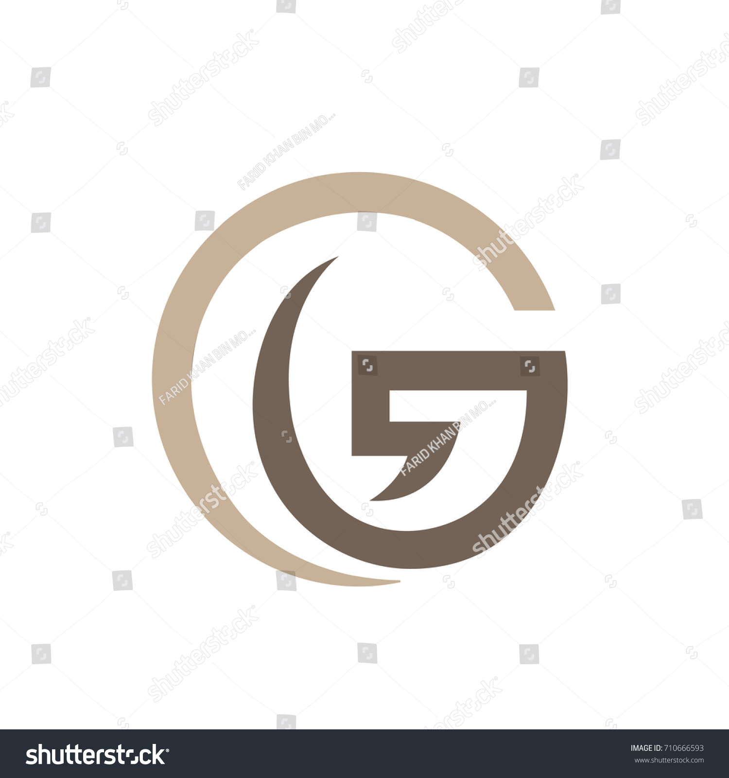 Vector Brown Dual Letter C G Stock Vector (Royalty Free) 710666593 ...
