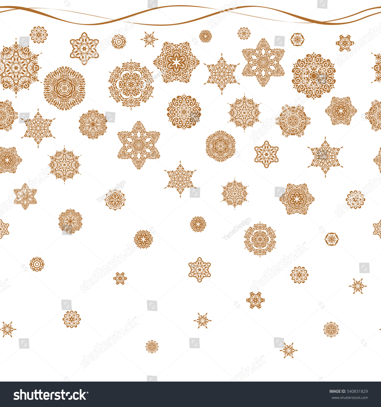 Vector Brown Snowflakes On White Background Stock Vector (Royalty Free ...