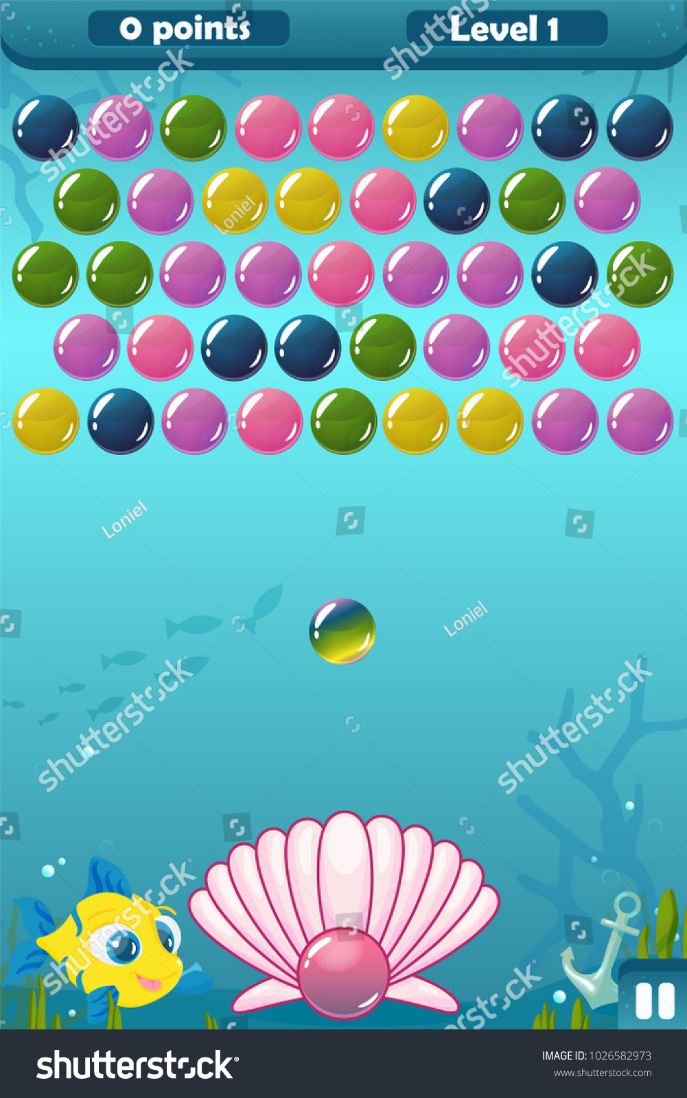 Vector Bubble Shooter User Game Interface Stock Vector (Royalty Free ...