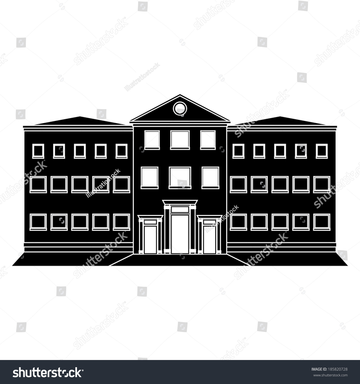 Vector Building Silhouette Isolated On White 库存矢量图（免版税）185820728 ...