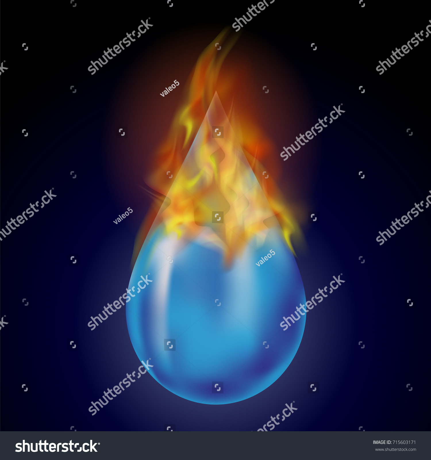 Vector Burning Water Drop Fire Flame Stock Vector (Royalty Free ...