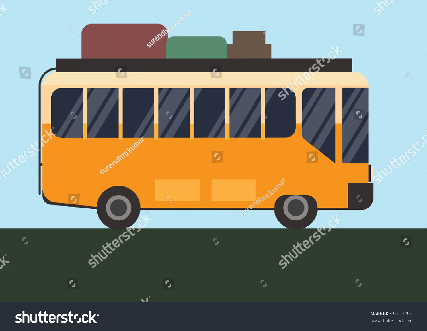 Vector Bus Illustration Stock Vector (Royalty Free) 792617206 ...