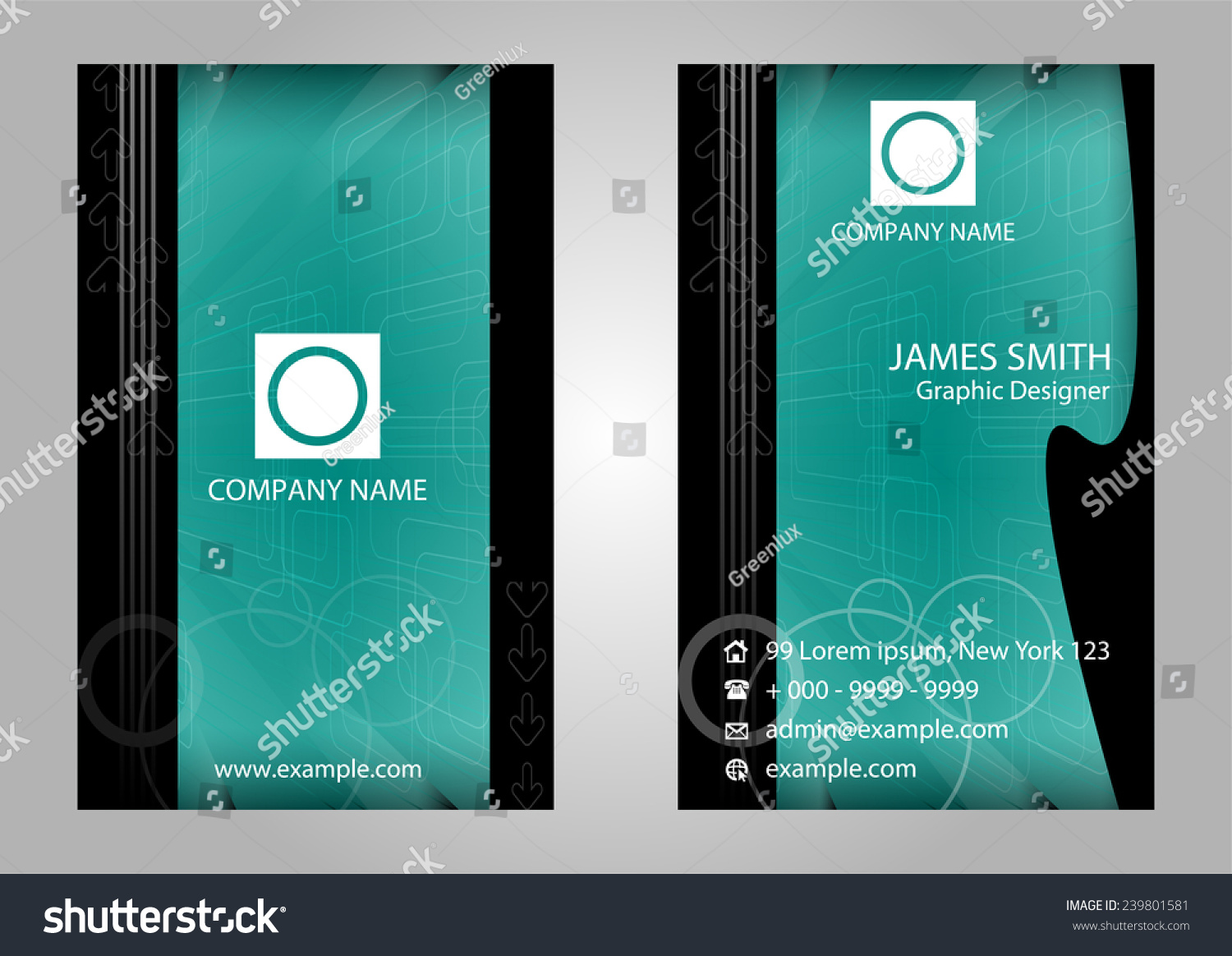 Vector Business Card Set Elements Design Stock Vector (Royalty Free ...