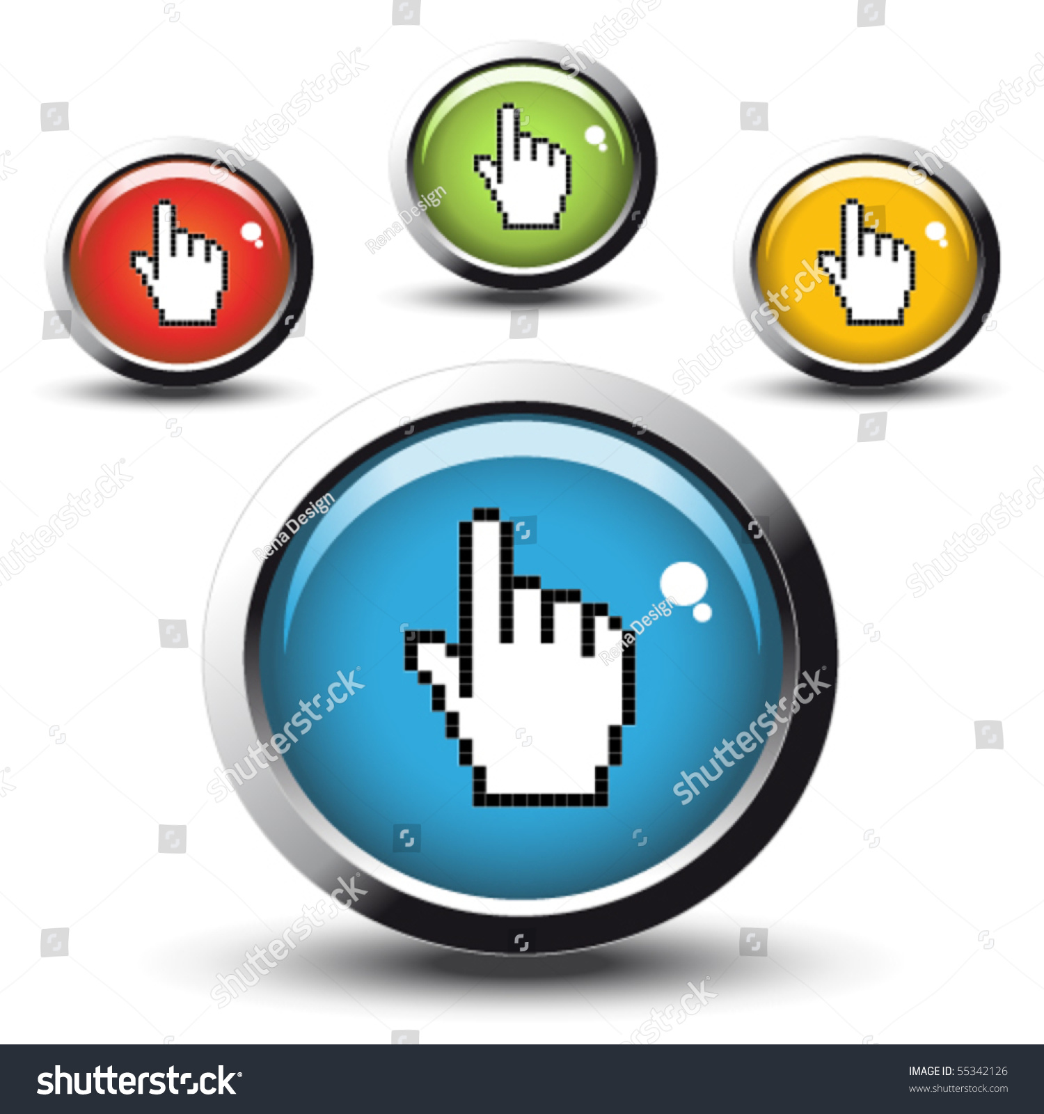 Vector Buttons Cursor Hand Stock Vector (Royalty Free) 55342126