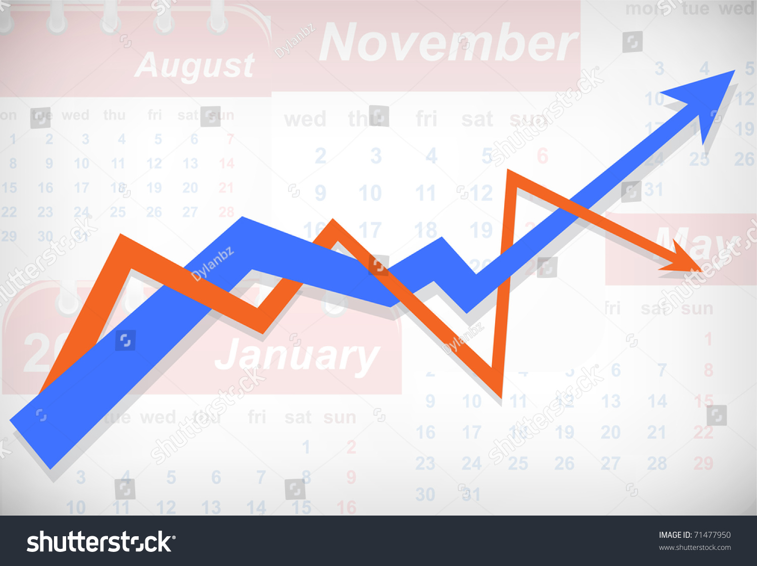 Vector Calendar Business Diagram Background Stock Vector (Royalty Free ...