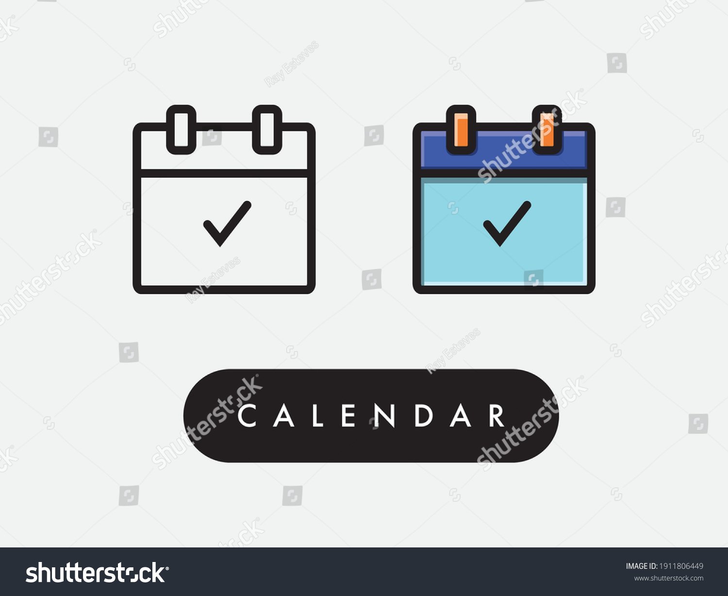 Vector Calendar Checkmark Icon Illustration Stock Vector (Royalty Free ...