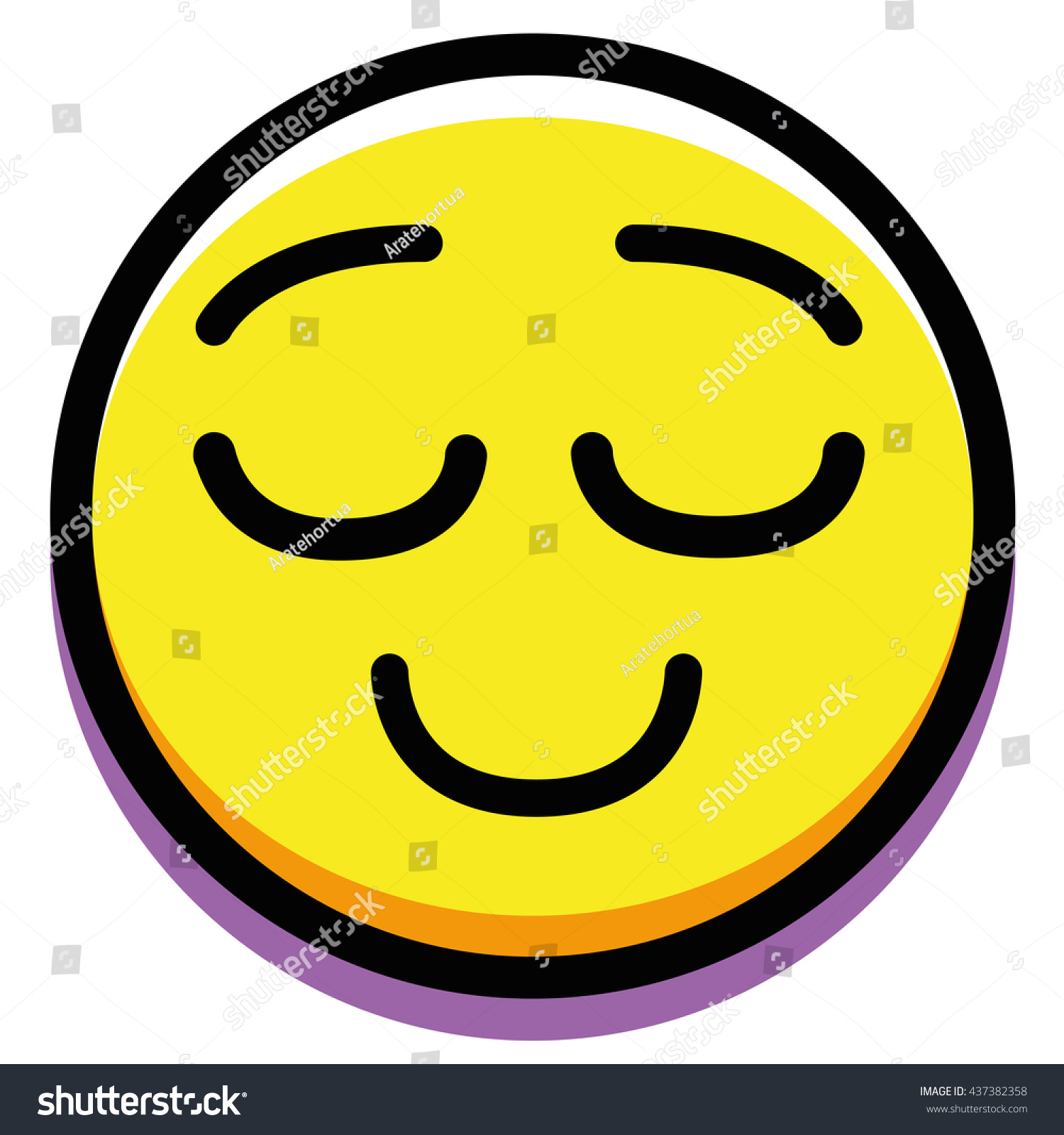 Vector Calm Face Isolated On White Stock Vector (Royalty Free) 437382358