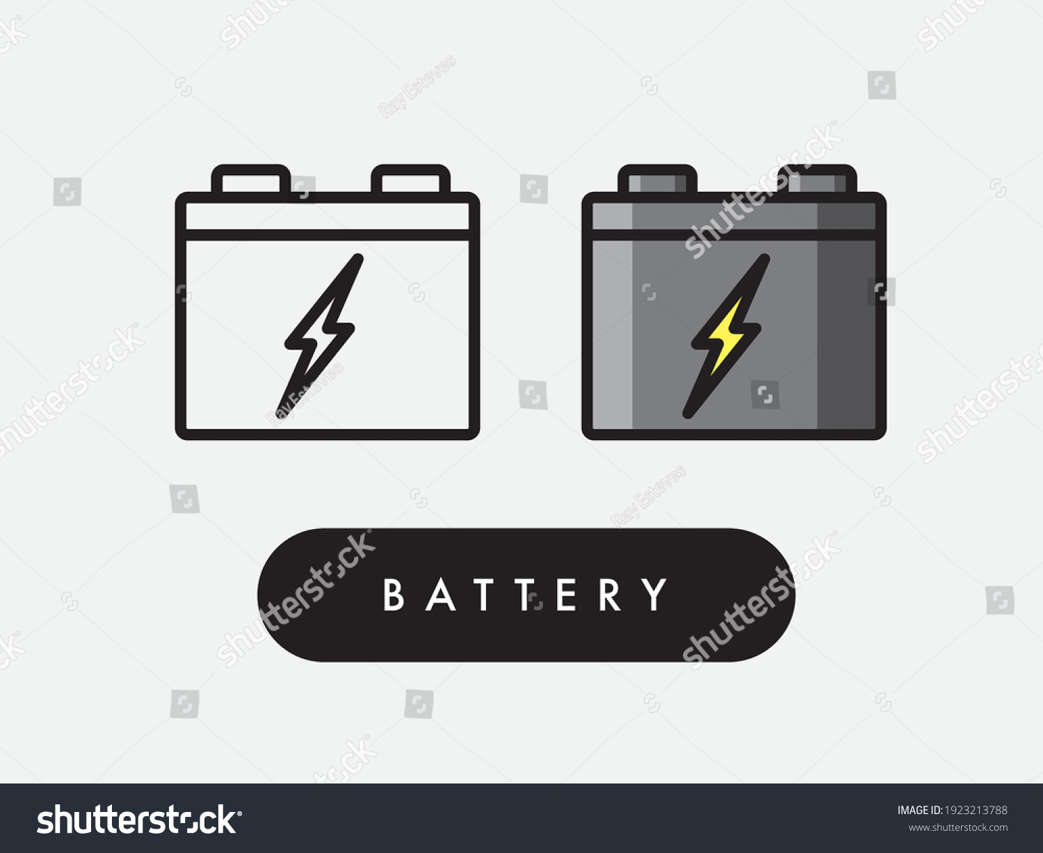 Vector Car Battery Icon Illustration Stock Vector (Royalty Free ...