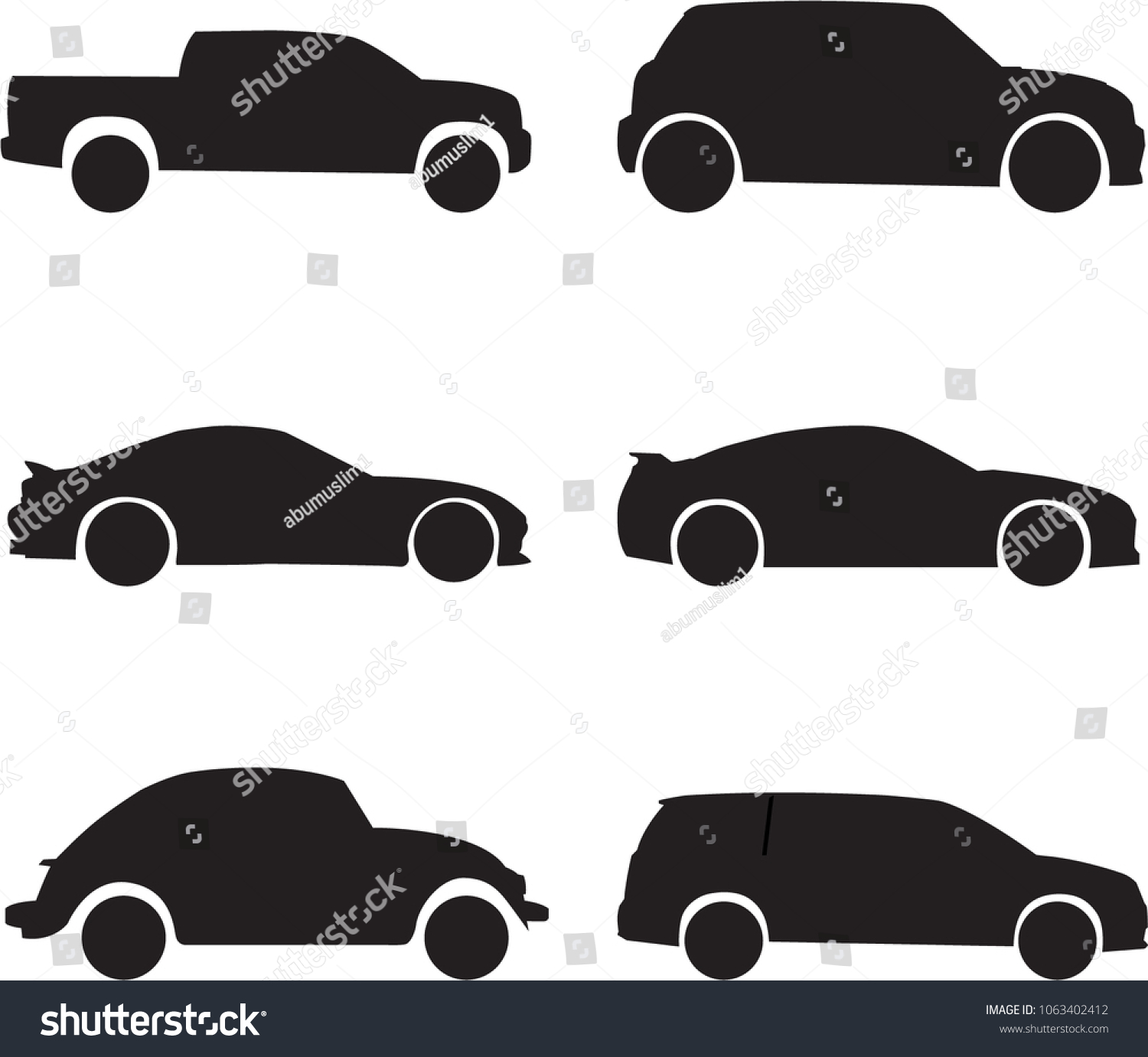Vector Car Contur Logos Stock Vector (Royalty Free) 1063402412 ...