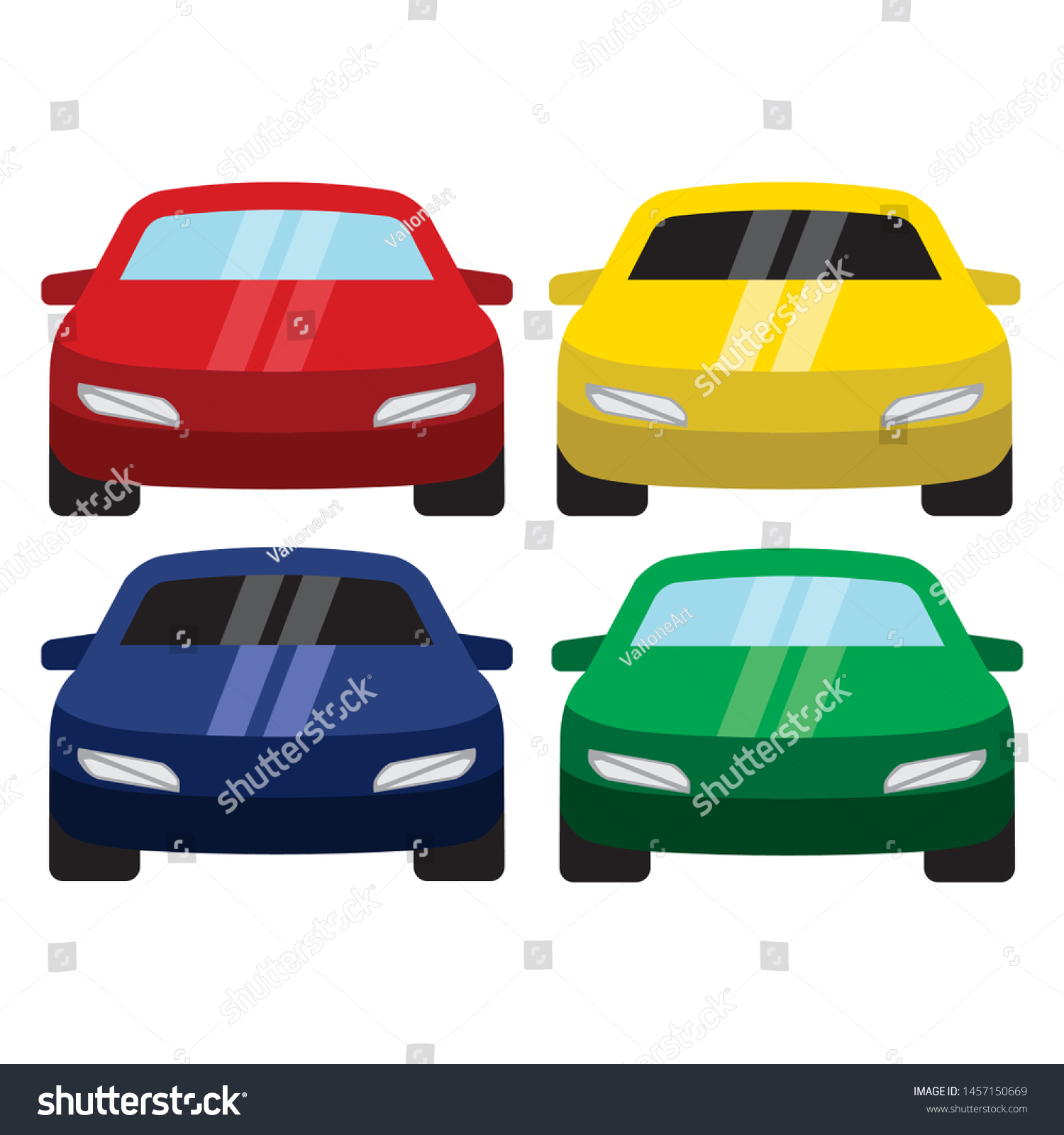Vector Car Front View Illustration Stock Vector (Royalty Free ...