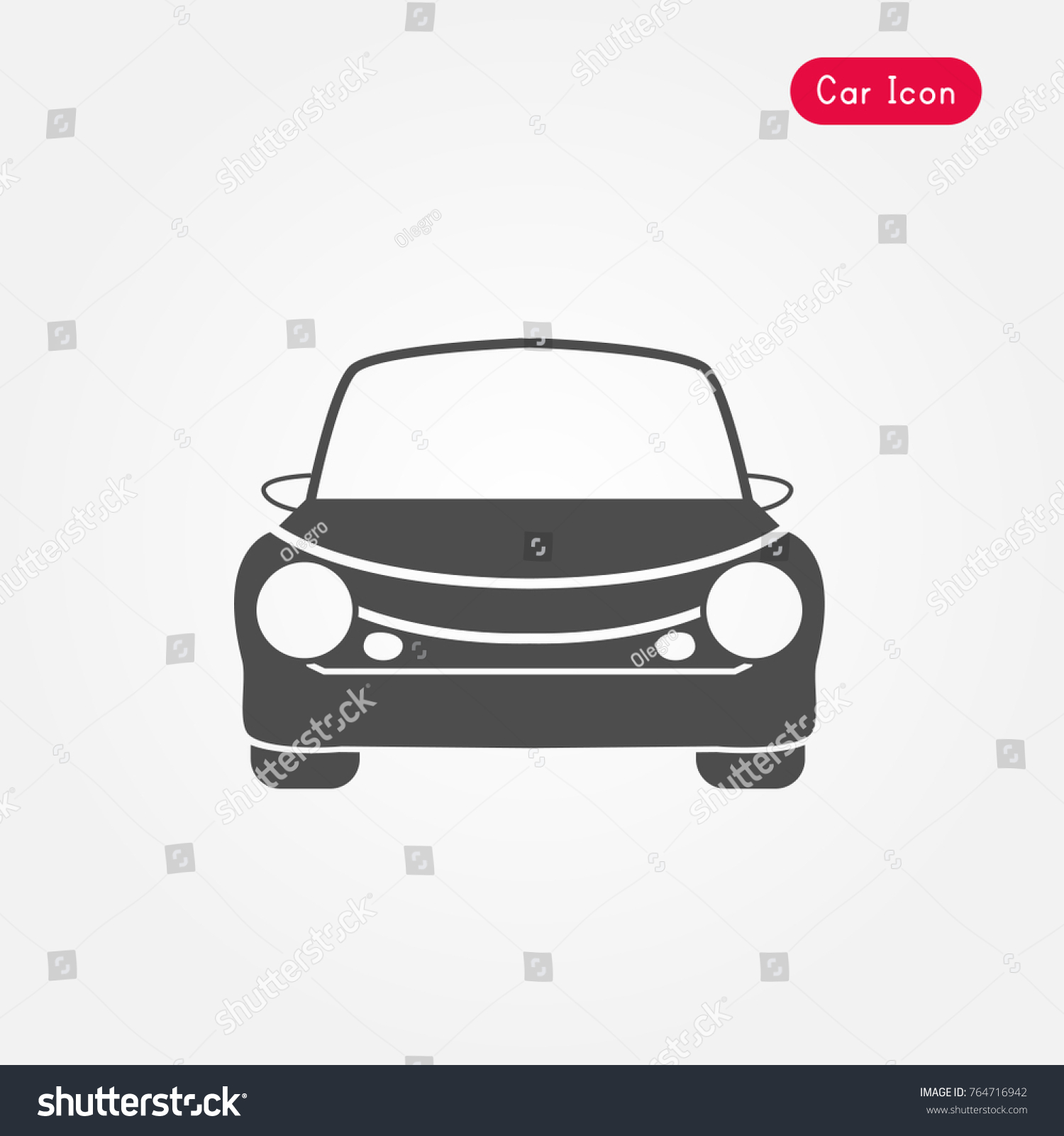 Vector Car Front View Illustration Stock Vector (Royalty Free) 764716942