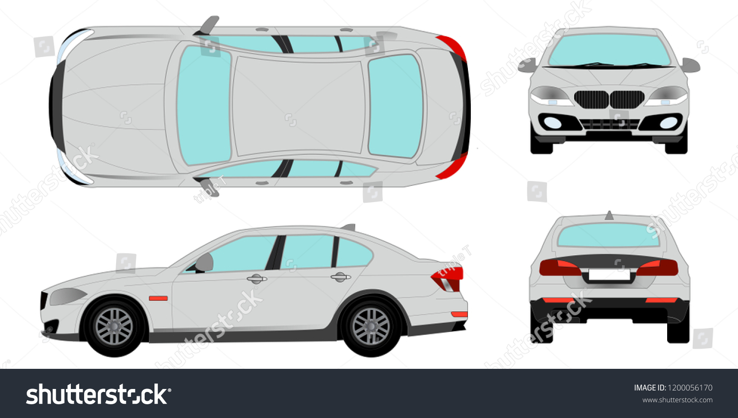 Vector Car Template On White Background: Stock-Vektorgrafik (Lizenzfrei ...