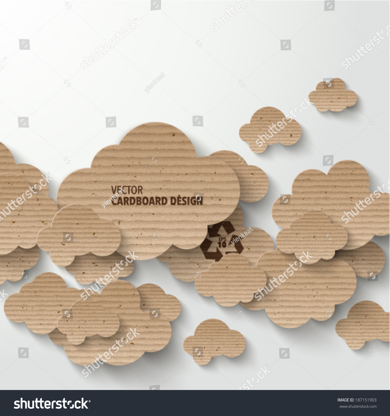 Vector Cardboard Clouds Stock Vector (Royalty Free) 187151903