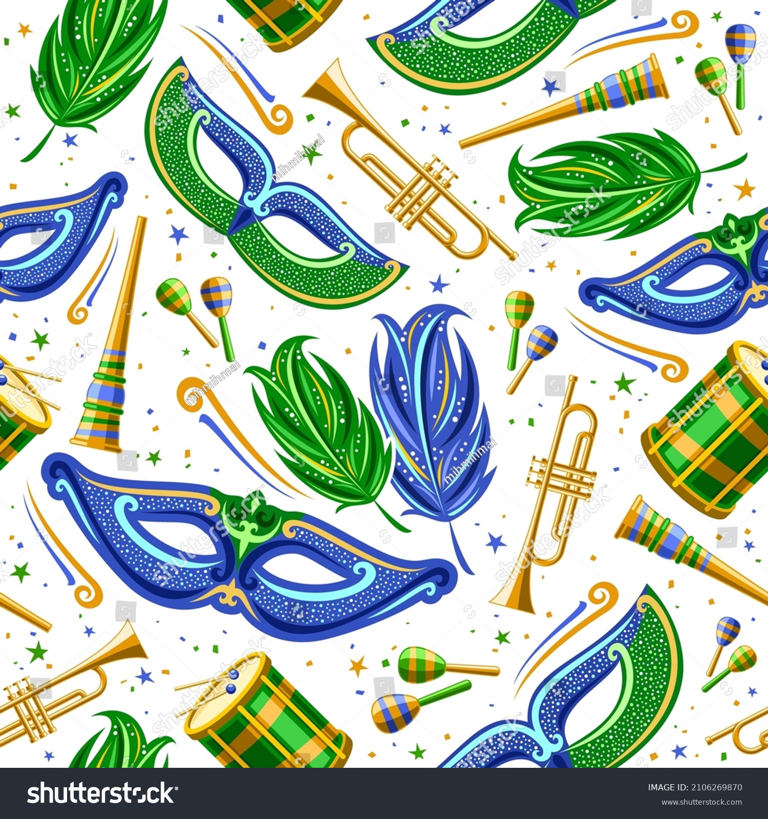 Vector Carnival Seamless Pattern Square Repeating Stock Vector (Royalty ...