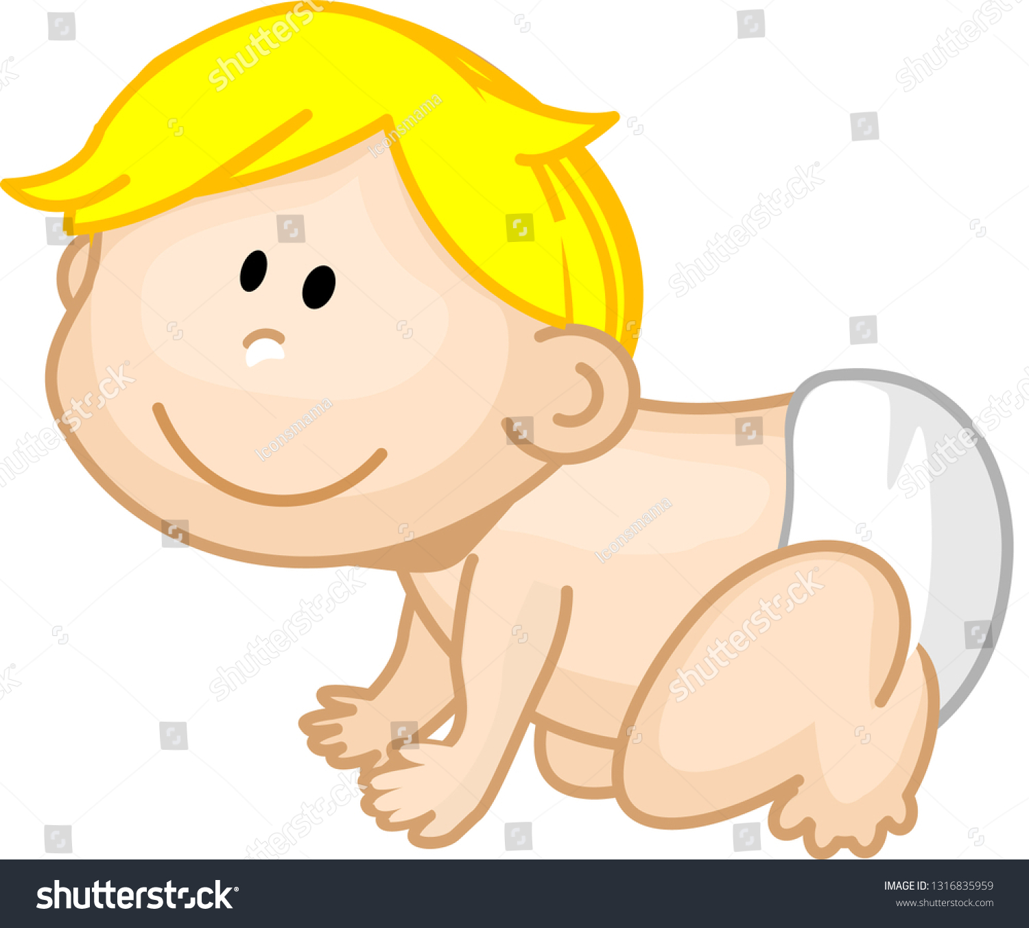 Vector Cartoon Baby Image Stock Vector (Royalty Free) 1316835959