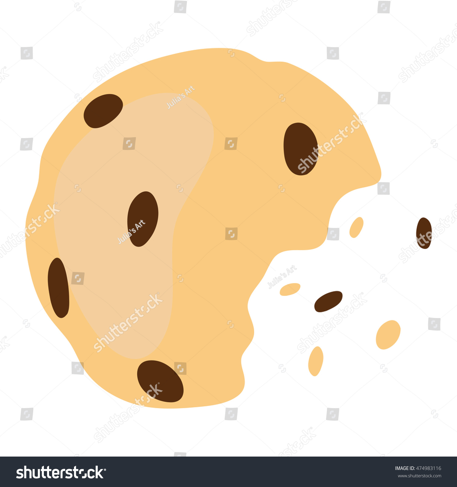 Vector Cartoon Bitten Chocolate Cookie Stock Vector 474983116 ...