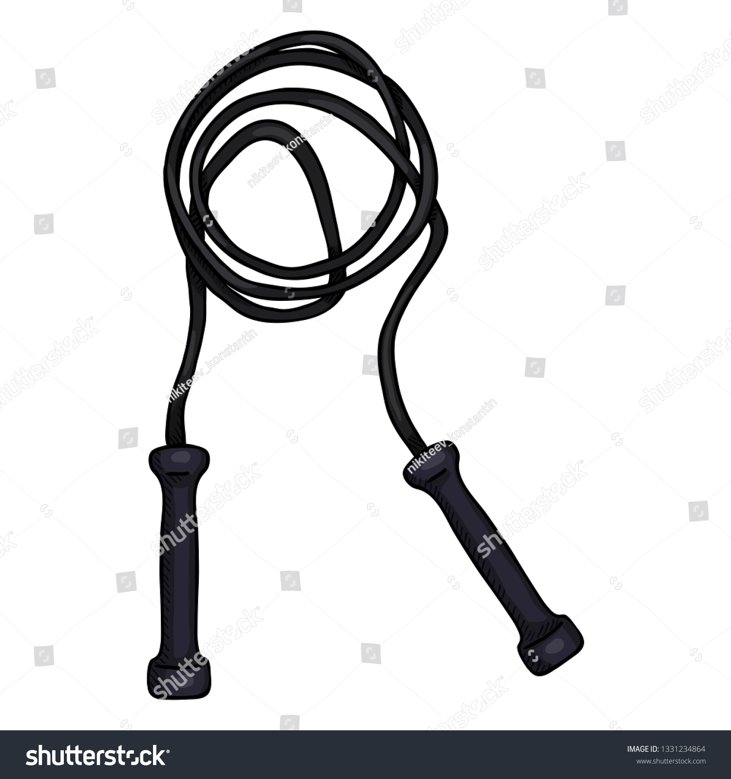 Vector Cartoon Black Jumping Rope Stock Vector (Royalty Free ...