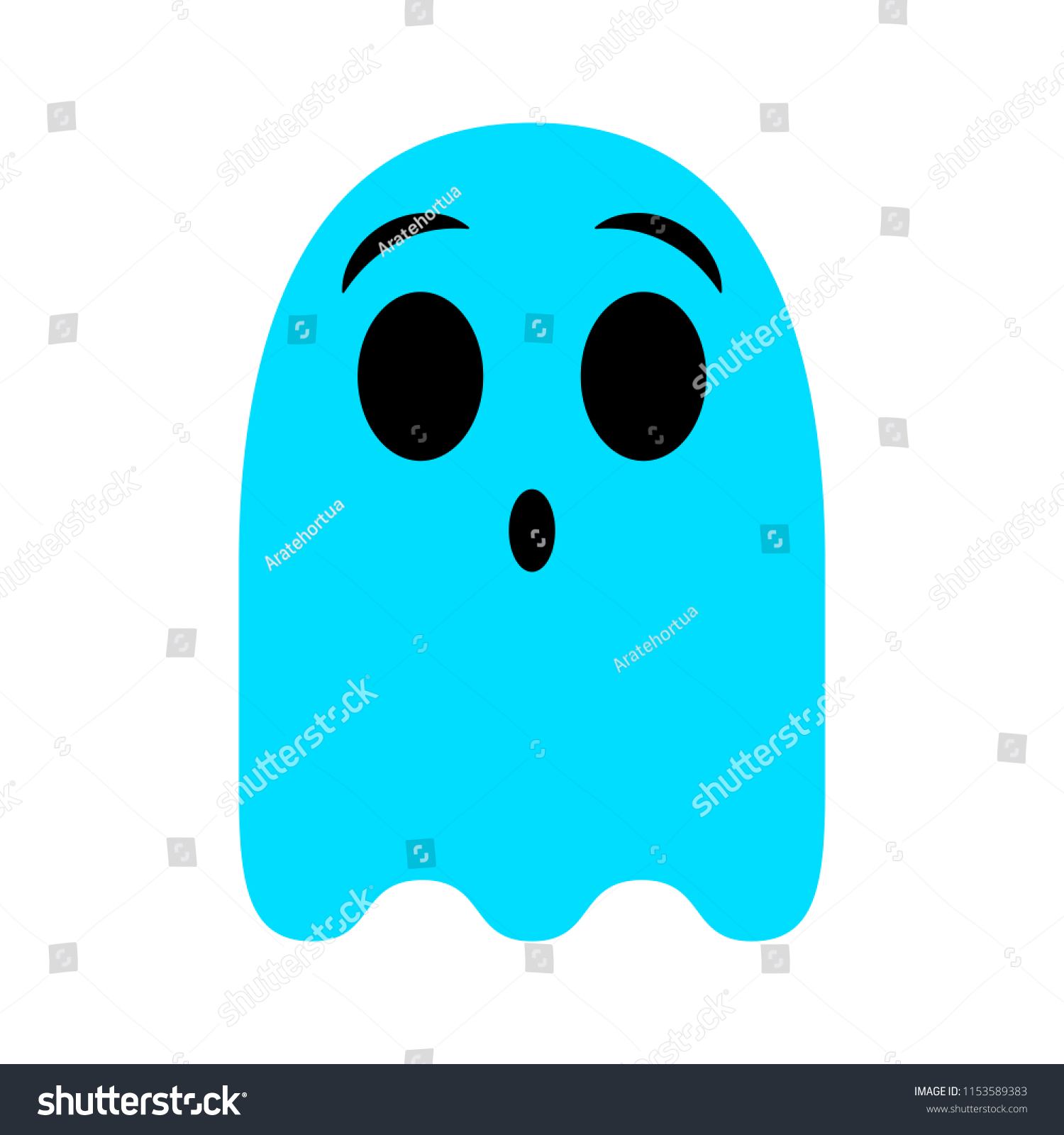 Vector Cartoon Blue Ghost Isolated On Stock Vector (Royalty Free ...