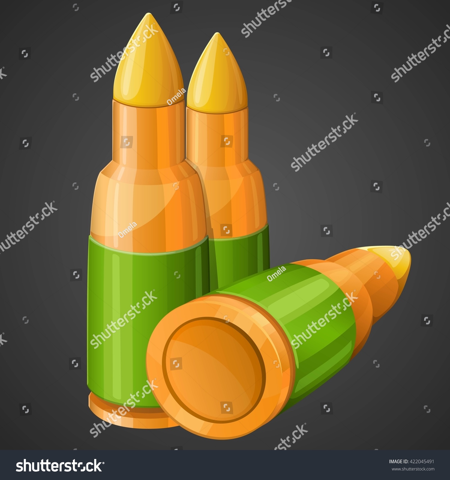 Vector Cartoon Bullets Icon 2d Game: vetor stock (livre de direitos ...
