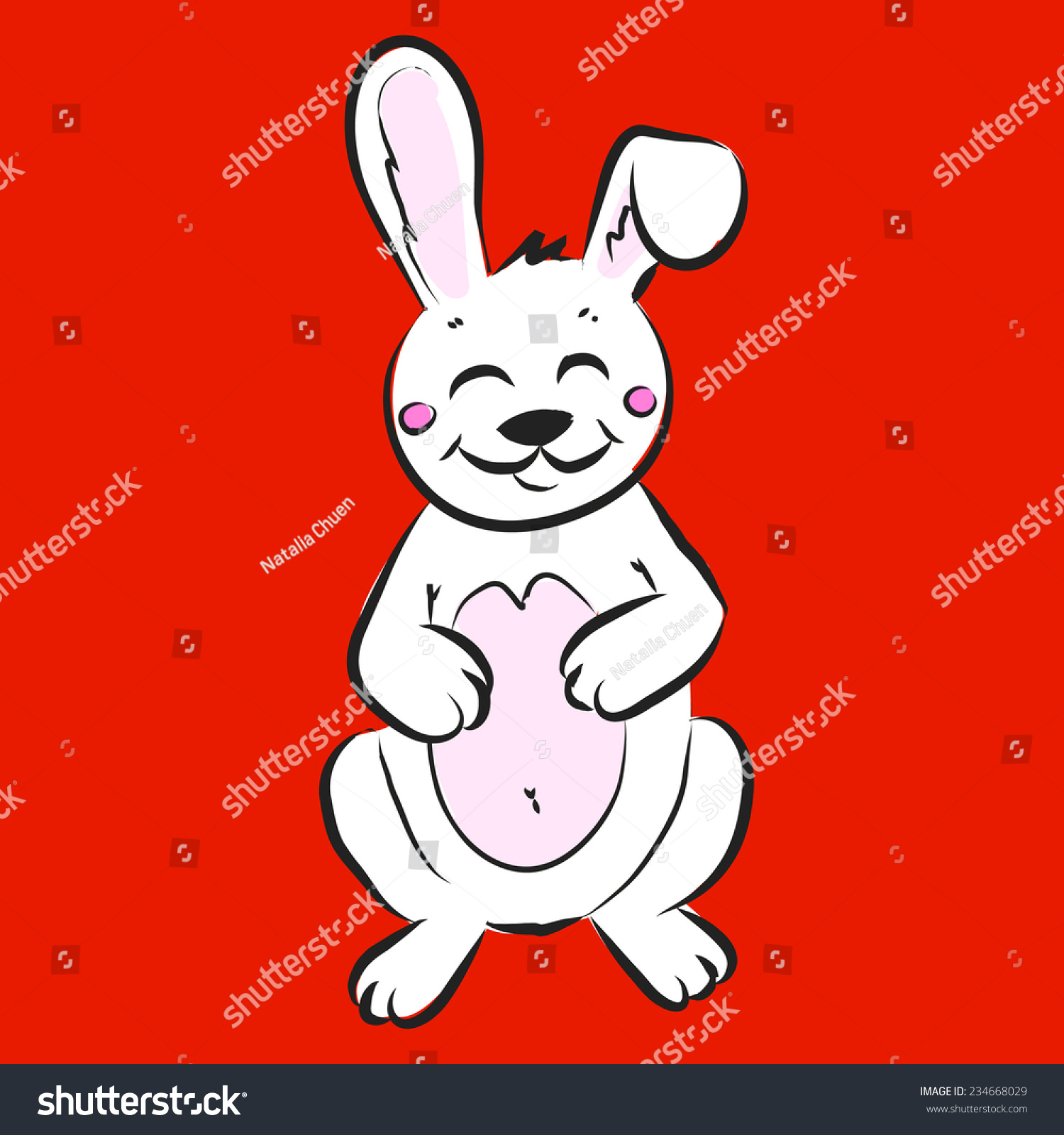 Vector Cartoon Bunny Rabbit Sketch: vector de stock (libre de regalías ...
