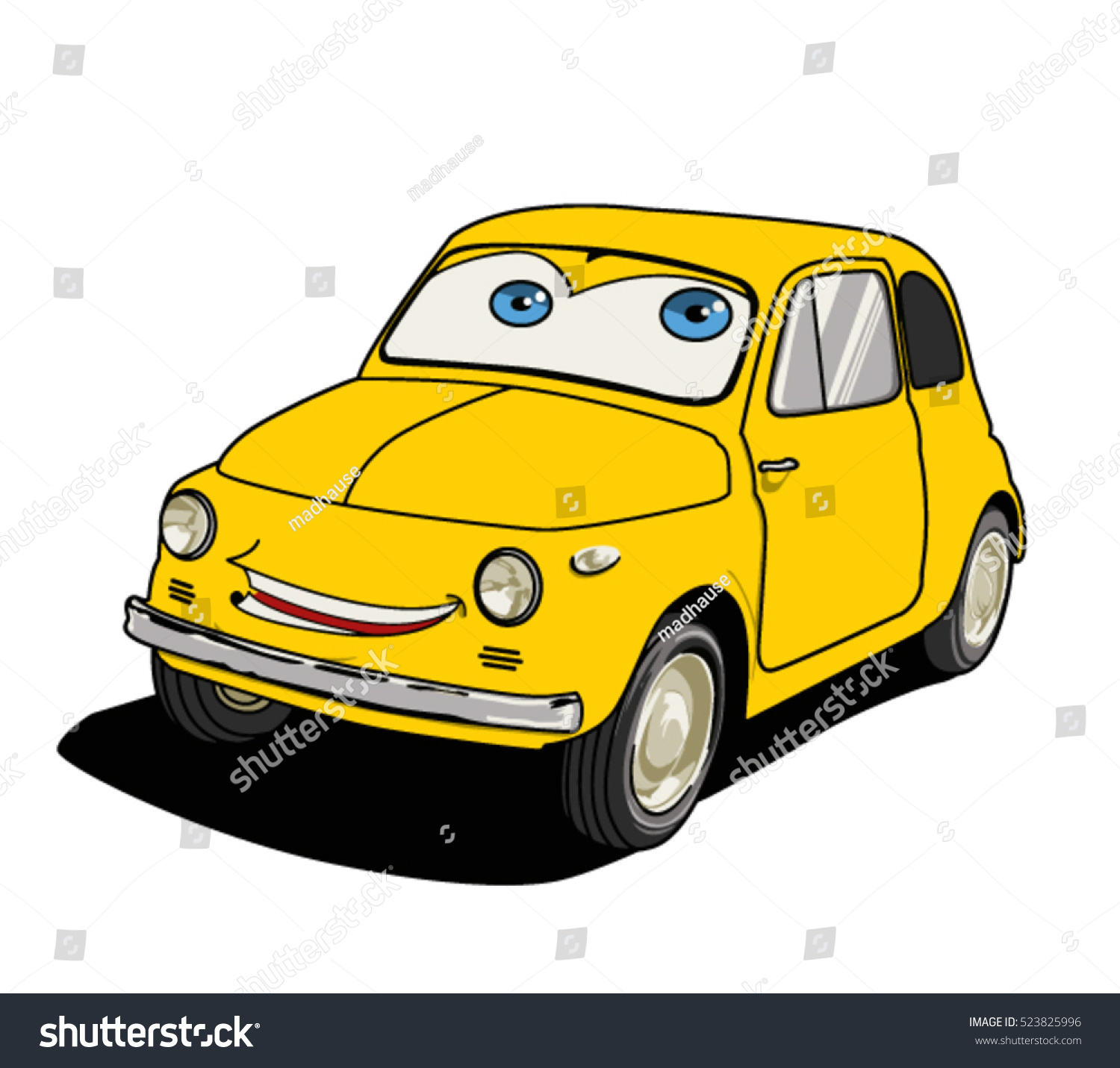 Vector Cartoon Car Illustration: vetor stock (livre de direitos) 523825996