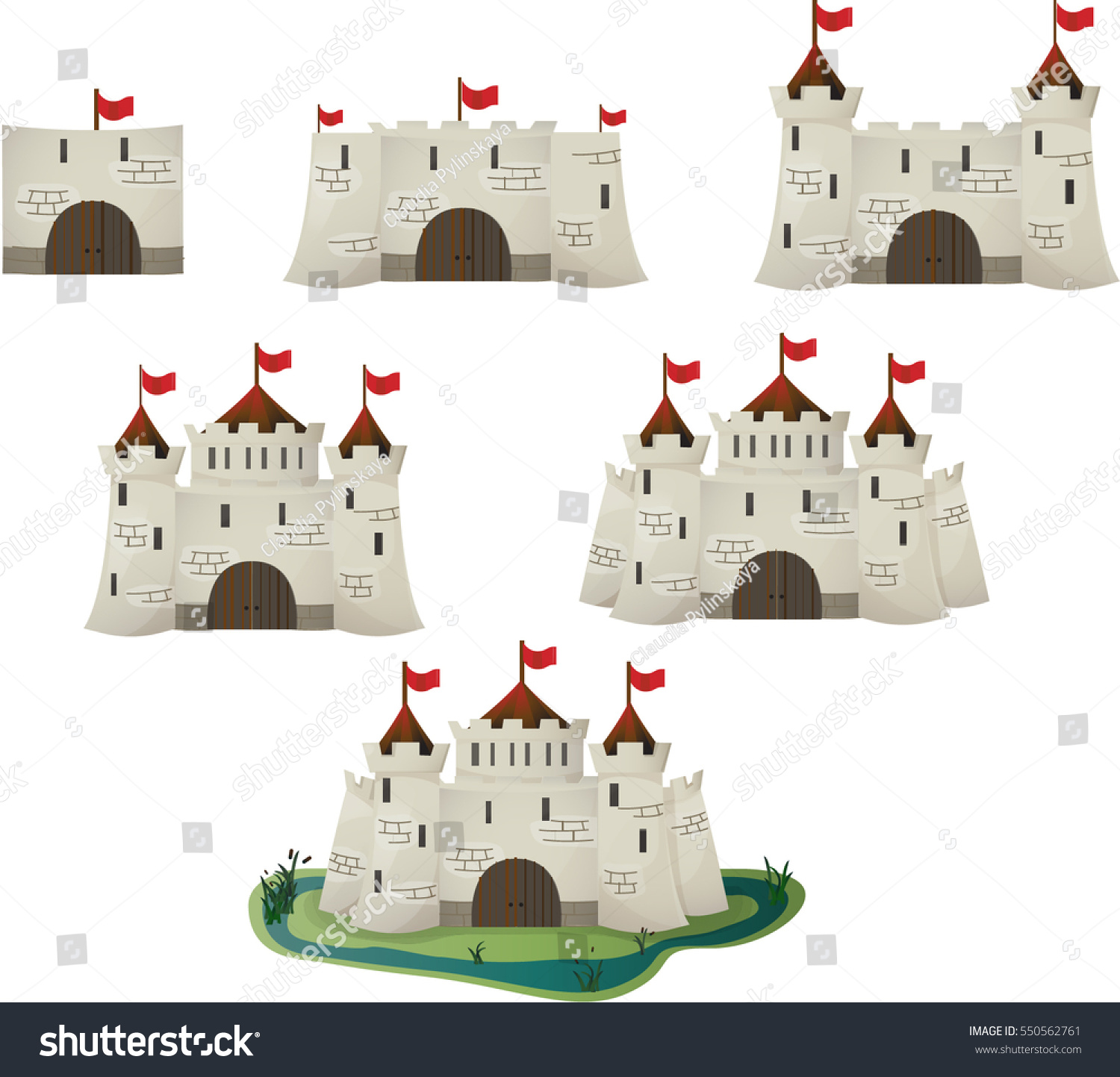 Vector Cartoon Castle Game Levels Development Stock Vector (Royalty ...