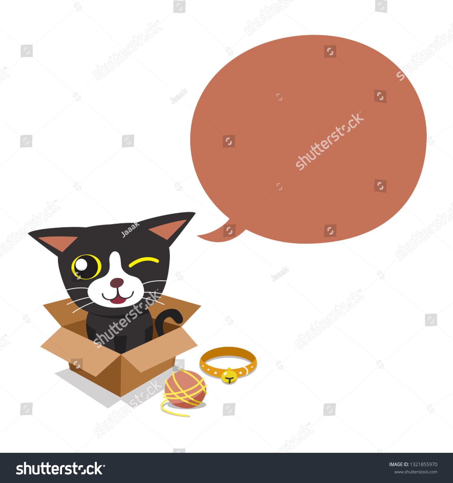 Vector Cartoon Character Cat Speech Bubble Stock Vector (Royalty Free ...