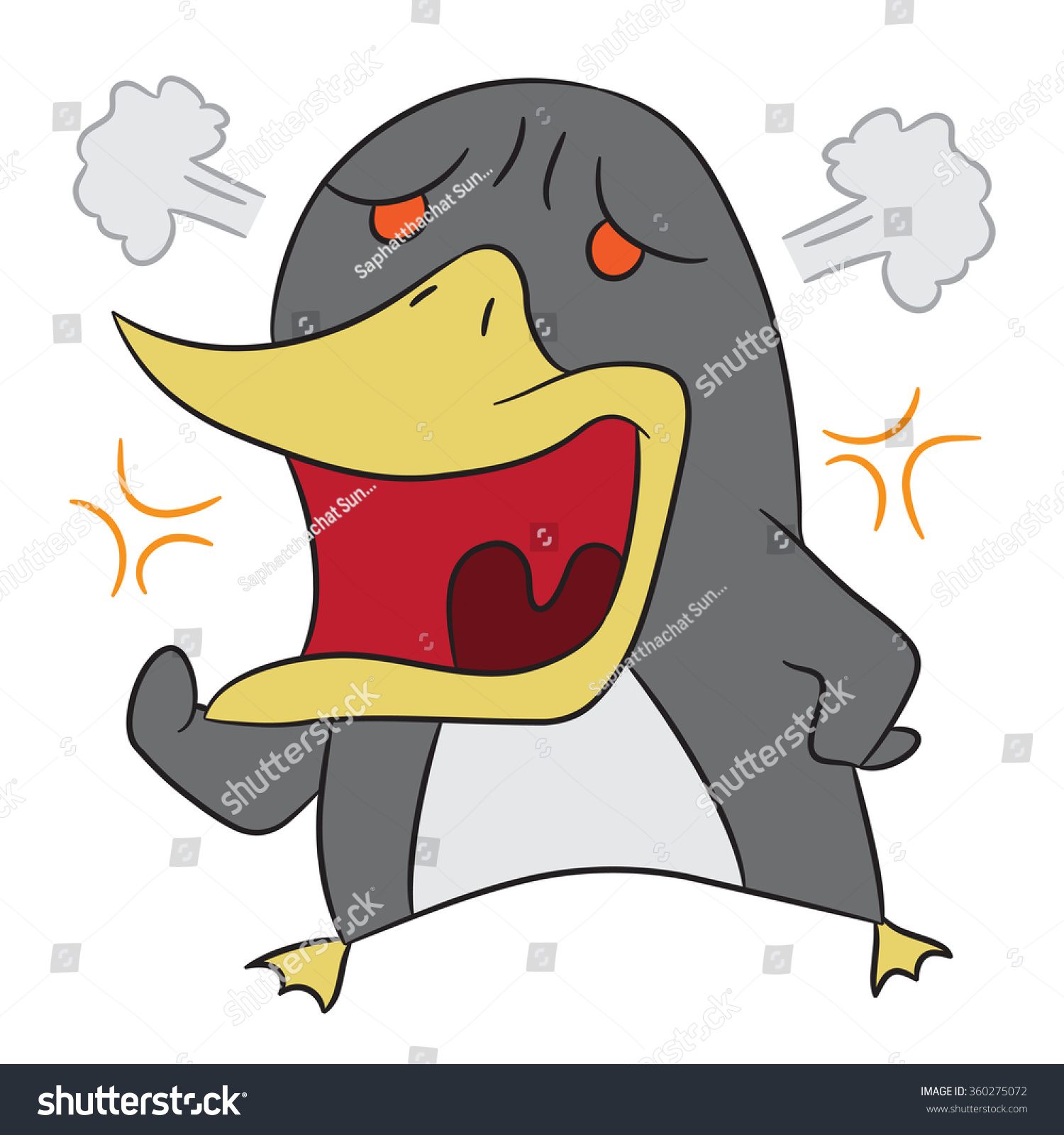Vector Cartoon Character Penguin Angry Stock Vector (Royalty Free ...