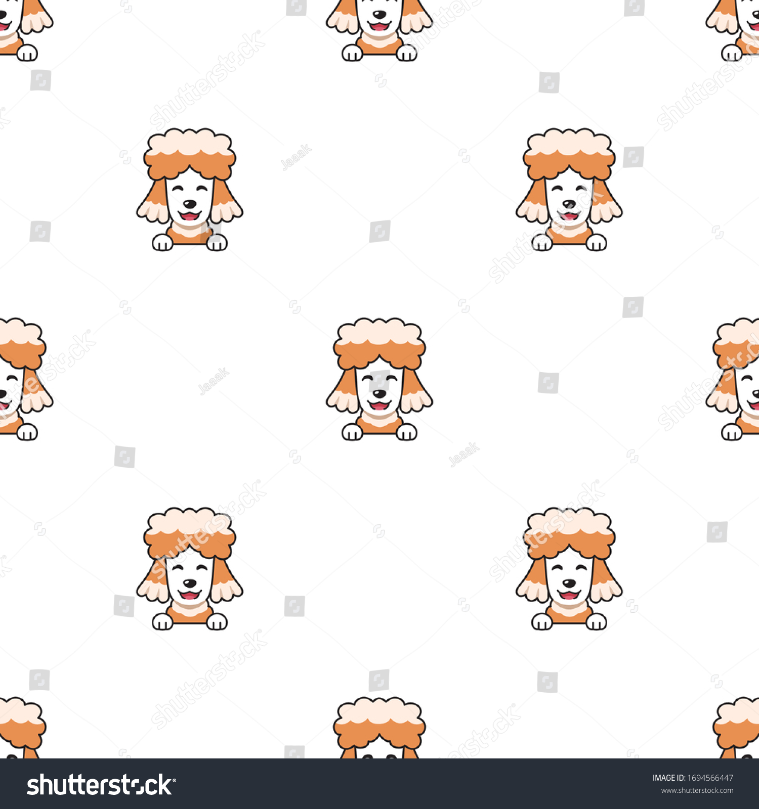 Vector Cartoon Character Puddle Dog Seamless Stock Vector (Royalty Free ...