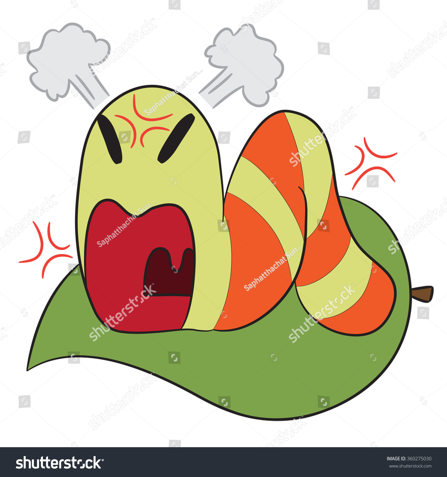 Vector Cartoon Character Worm Angry Stock Vector (Royalty Free ...