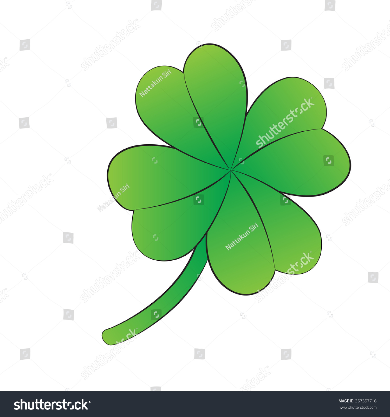 Vector Cartoon Clover On White Background Stock Vector (Royalty Free ...