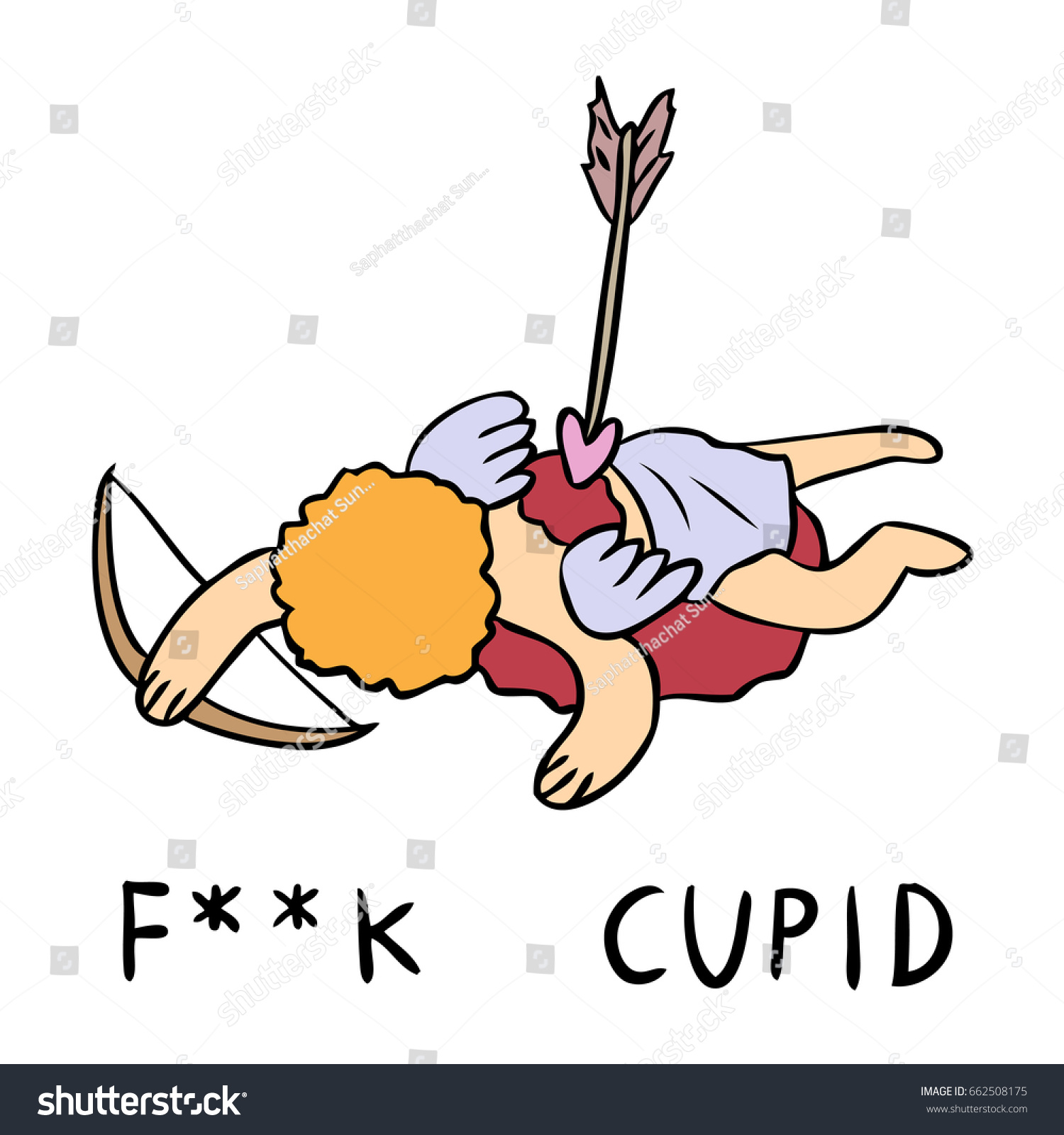 Vector Cartoon Cupid Death Isolated: vector de stock (libre de regalías ...