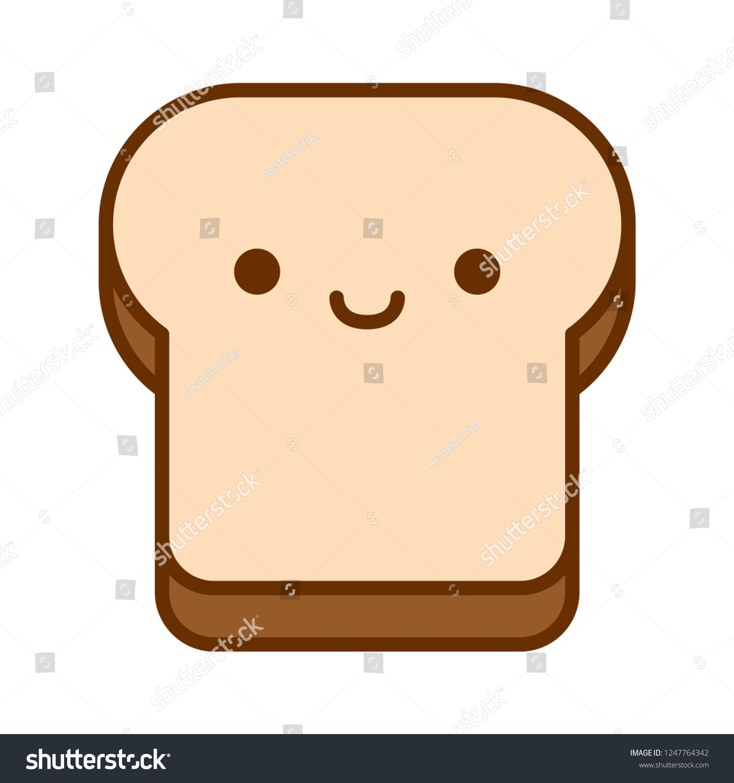 Vector Cartoon Cute Bread Icon Isolated Stock Vector (Royalty Free ...