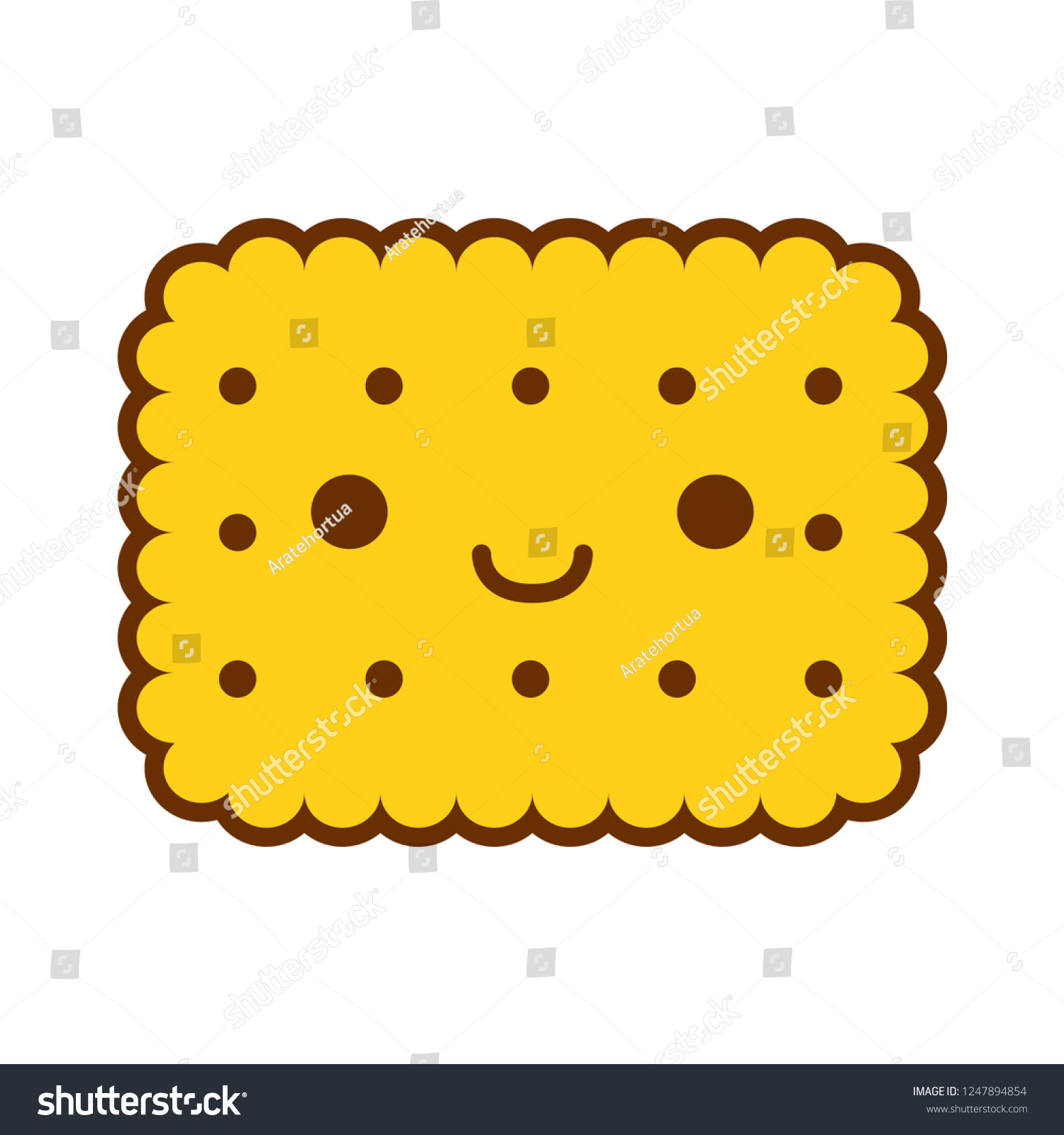 Vector Cartoon Cute Cracker Icon Isolated Stock Vector (Royalty Free ...