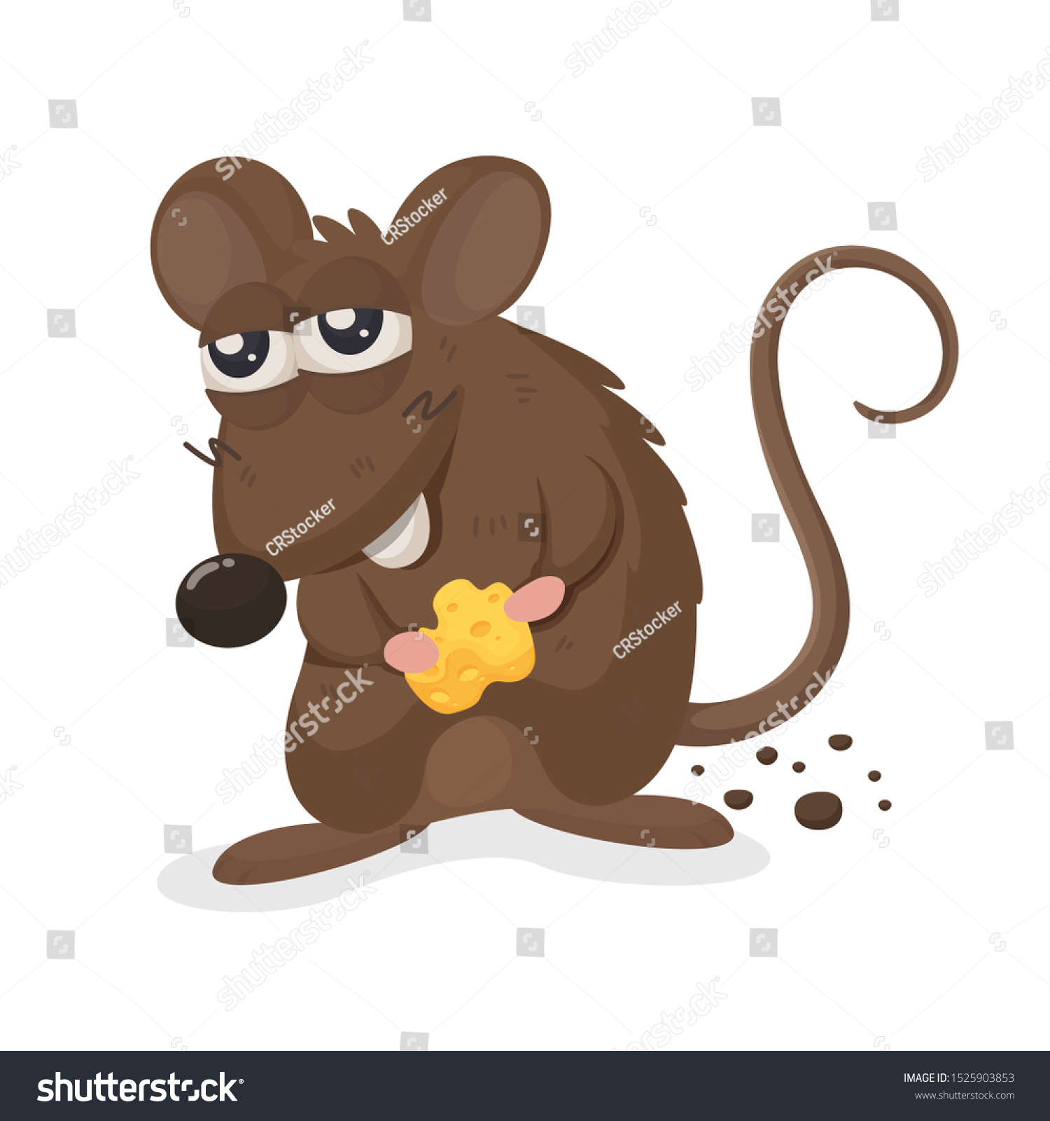 Vector Cartoon Dirty Mouse Cheese Cubes: vector de stock (libre de ...