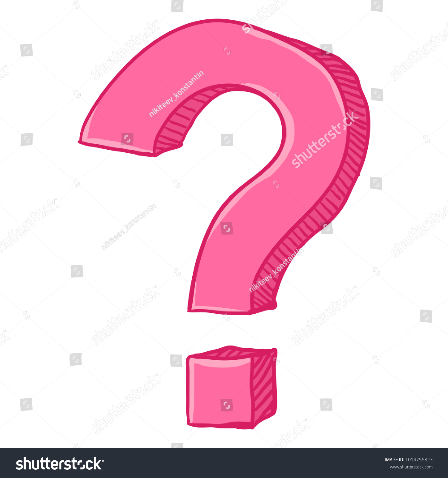 Vector Cartoon Doodle Pink Question Mark Stock Vector (Royalty Free ...