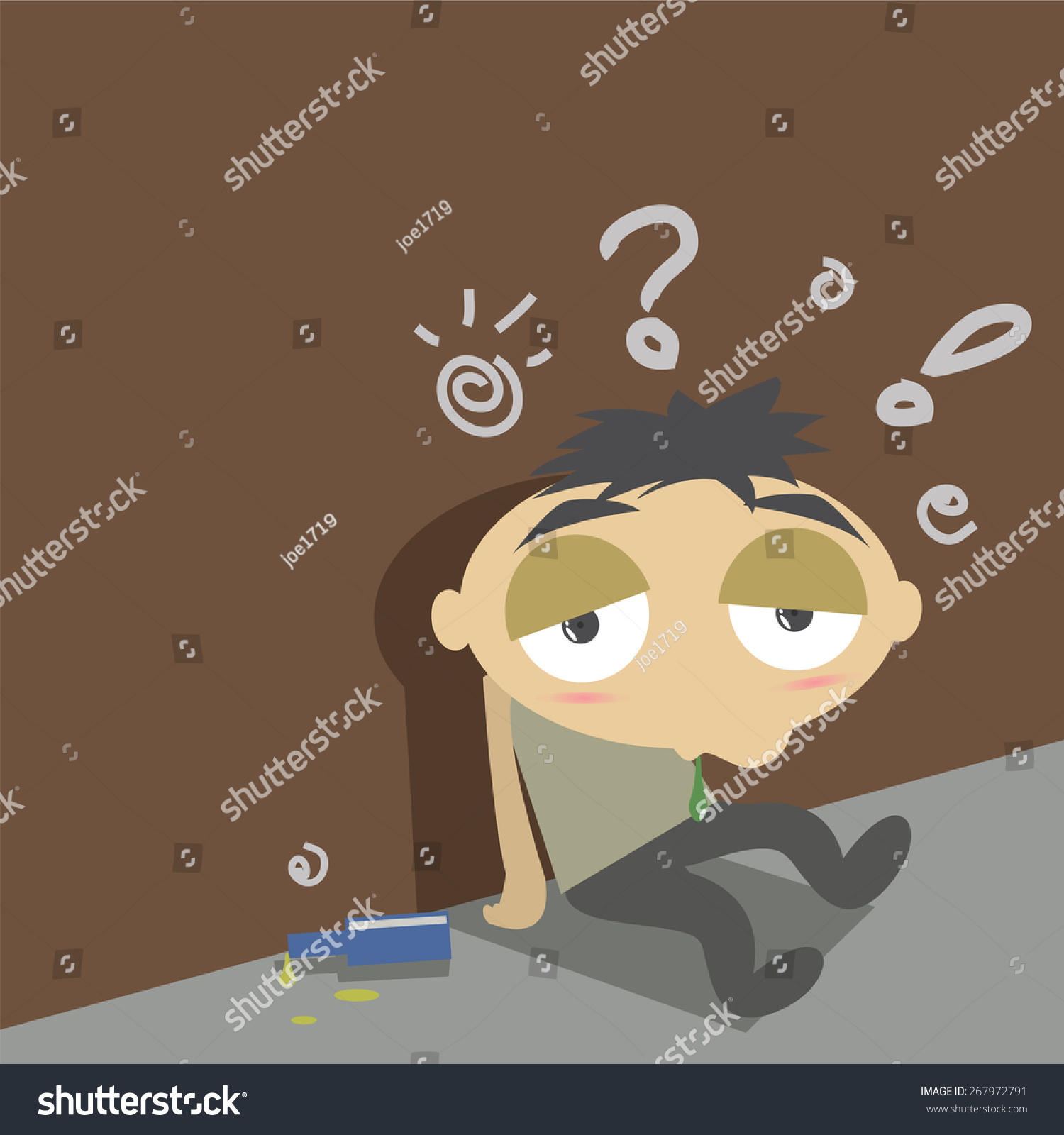 Vector Cartoon Drinking Drunk Stock Vector (Royalty Free) 267972791 ...