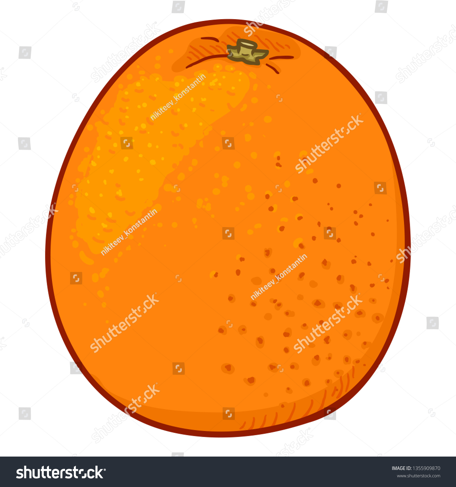 Vector Cartoon Ellipse Orange Stock Vector (Royalty Free) 1355909870