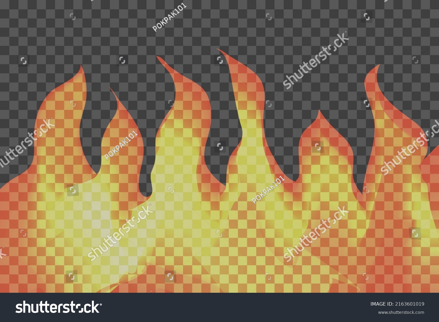Vector Cartoon Fire Flame Isolated On Stock Vector (Royalty Free ...