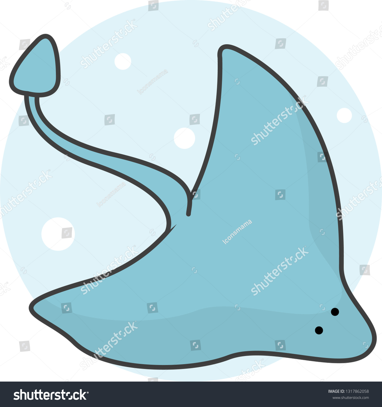 Vector Cartoon Fish Stingray Drawing Stock Vector (Royalty Free ...