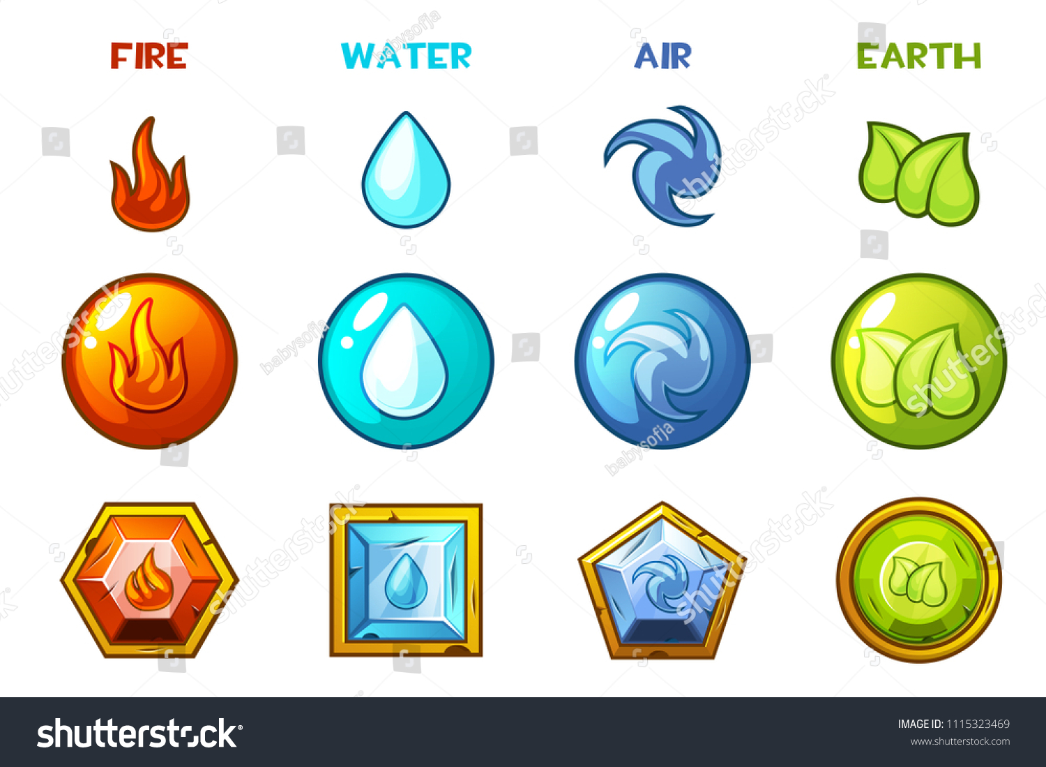 Vector Cartoon Four Natural Elements Icons Stock Vector (Royalty Free ... Vector Cartoon Four Natural Elements Icons Stock Vector (Royalty Free ...