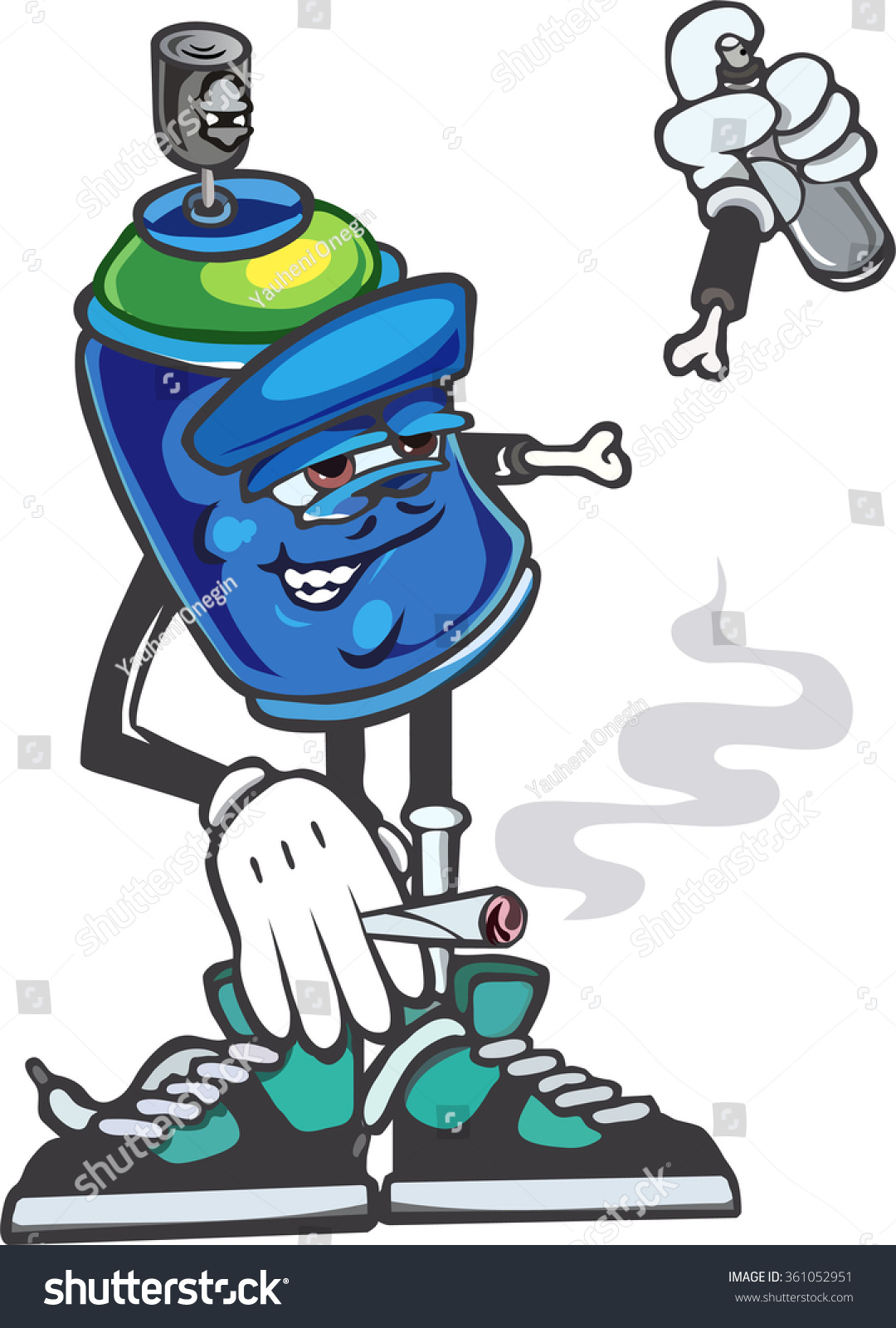 Vector Cartoon Graffiti Spray Can: เวกเตอร์สต็อก (ปลอดค่าลิขสิทธิ์ ...