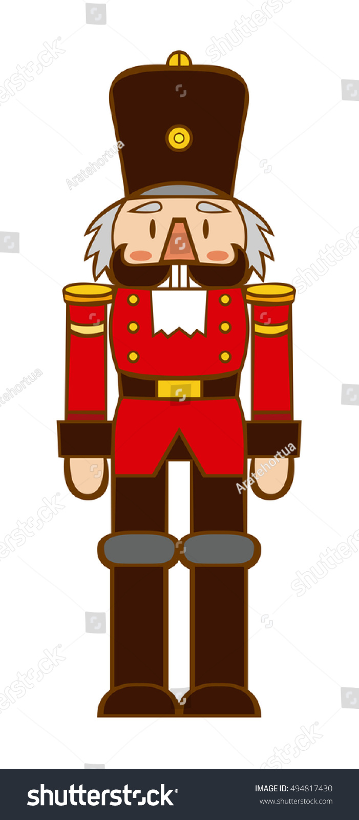Vector Cartoon Happy Nutcracker Isolated On: เวกเตอร์สต็อก (ปลอดค่า ...